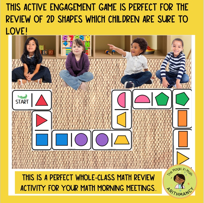 2D Shapes Dominoes Game Whole Class Activity Review Activity | Made By ...
