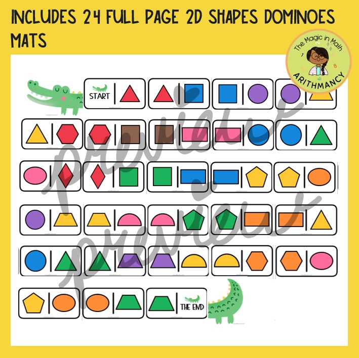 2D Shapes Dominoes Game Whole Class Activity Review Activity | Made By ...