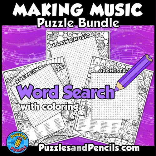 Making Music Word Search Puzzle BUNDLE | 10 Music Wordsearch Puzzles ...