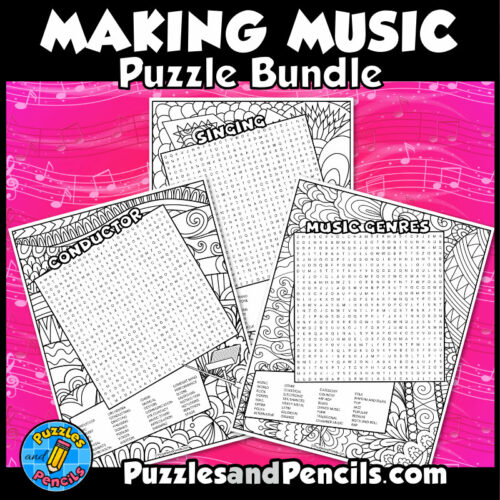 Making Music Word Search Puzzle BUNDLE | 10 Music Wordsearch Puzzles ...