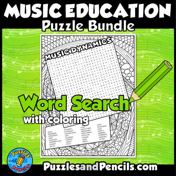 Music Education Word Search Puzzle BUNDLE | 5 Music Wordsearch Puzzles ...