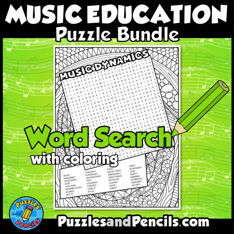 Music Education Word Search Puzzle BUNDLE | 5 Music Wordsearch Puzzles ...