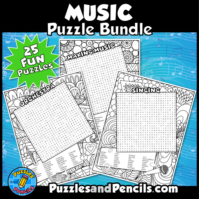 Making Music Word Search Puzzle with Coloring | Music in Our Schools ...