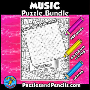 Music Word Search Puzzle MEGA BUNDLE | 25 Music Wordsearch Puzzles ...