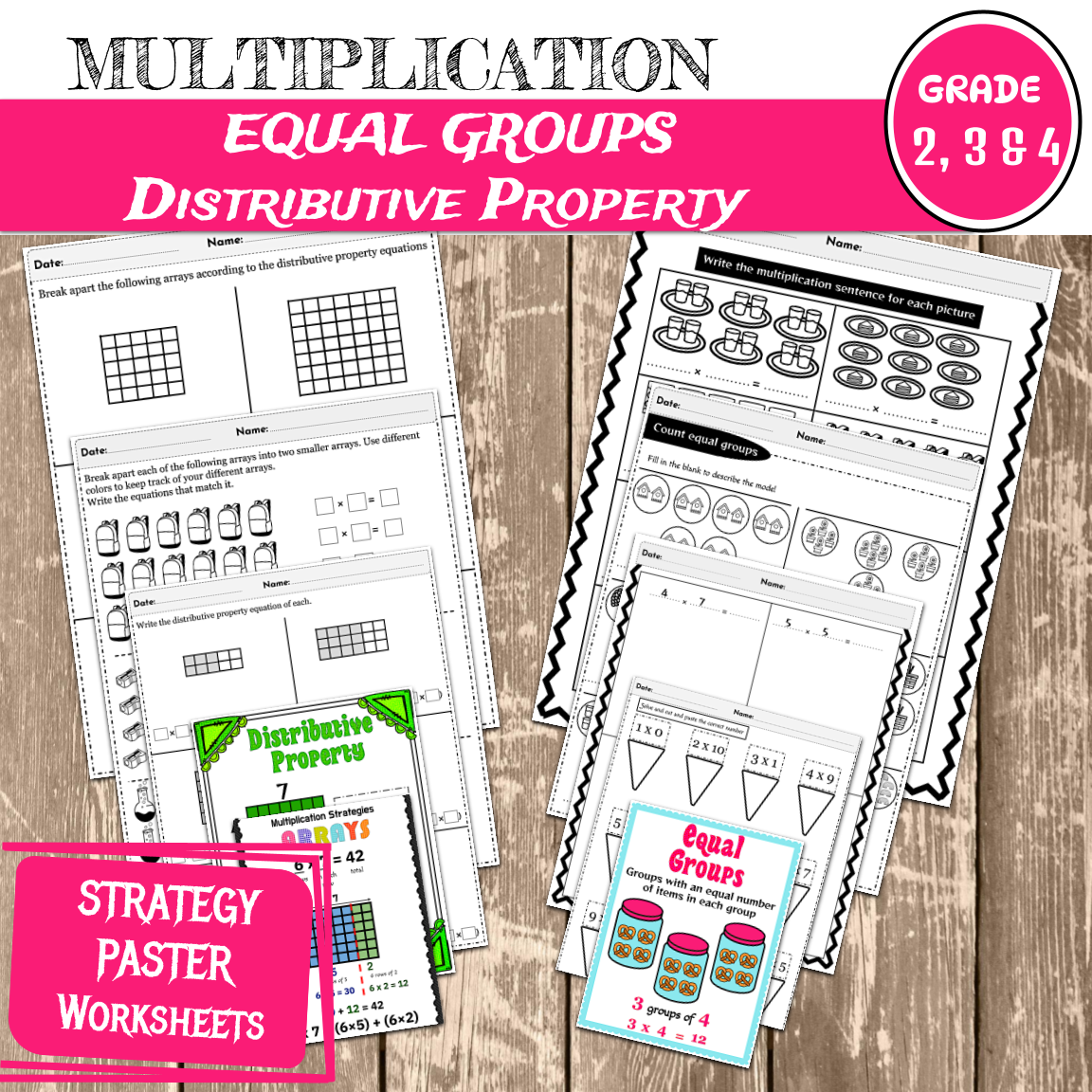 Distributive Property with Arrays & Equal Groups Multiplication ...