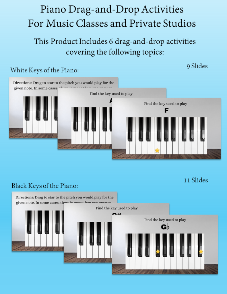 PIANO DRAG AND DROP ACTIVITIES for Music Classes and Private Studios ...