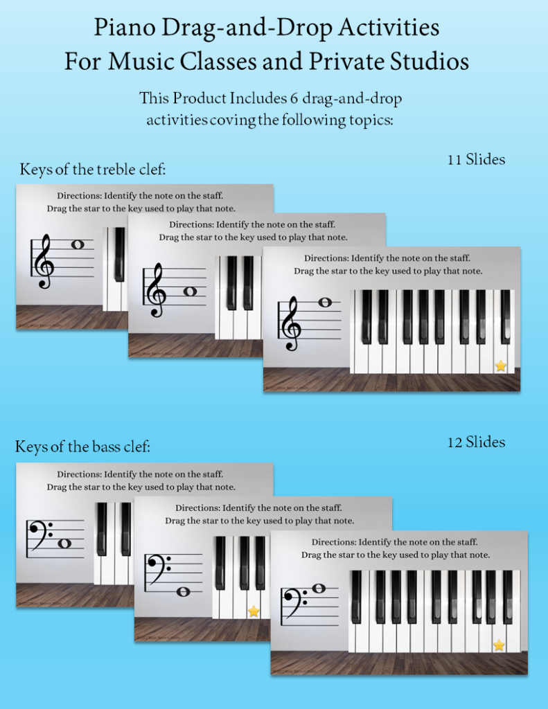 PIANO DRAG AND DROP ACTIVITIES for Music Classes and Private Studios ...