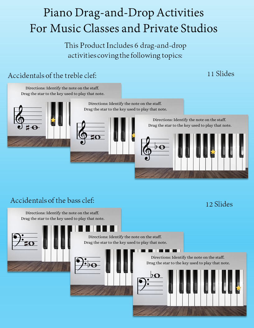 PIANO DRAG AND DROP ACTIVITIES for Music Classes and Private Studios ...