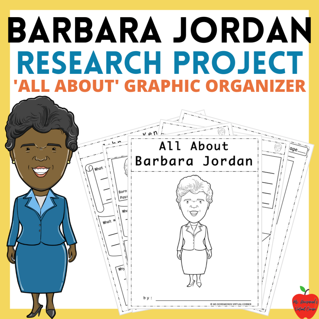 Barbara Jordan All-About Research Project Graphic Organizer | Biography ...