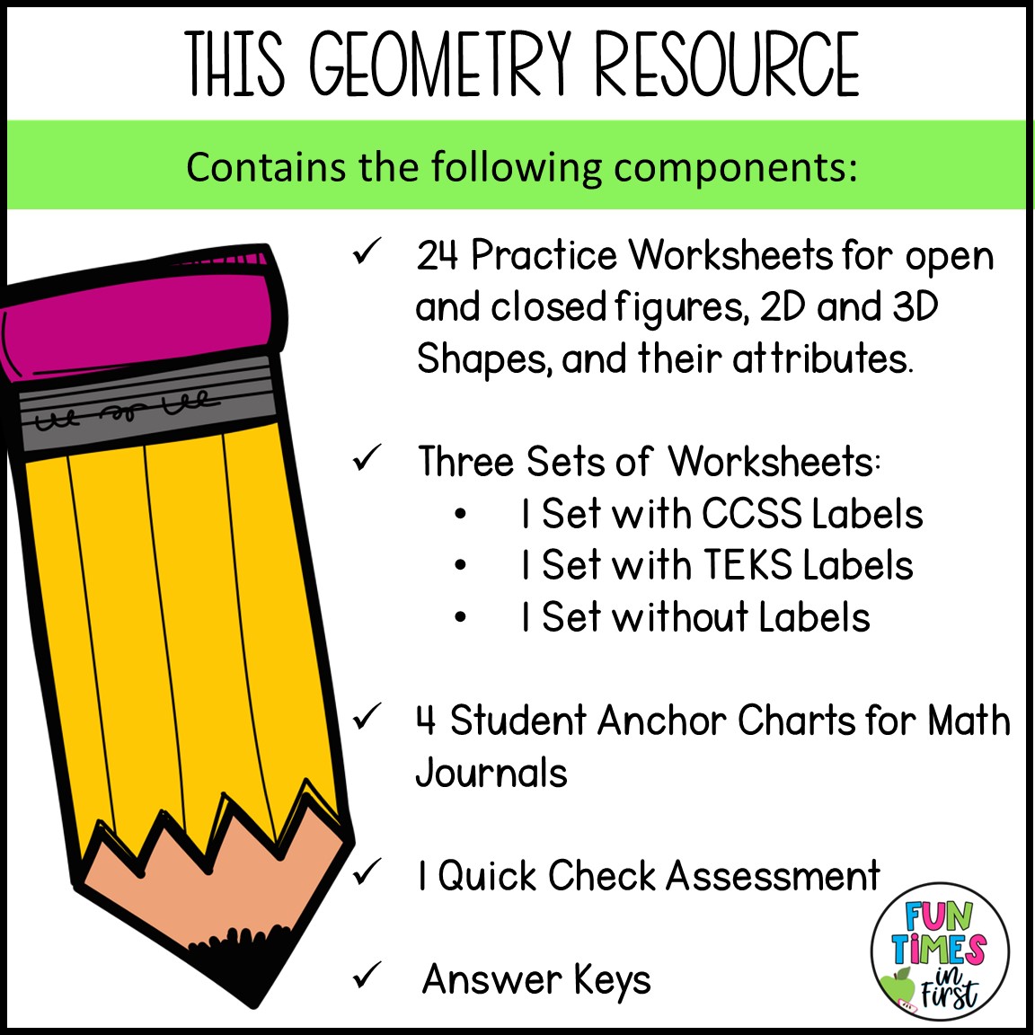 2D and 3D Shape NO PREP Printable Worksheets - Shapes and Attributes ...
