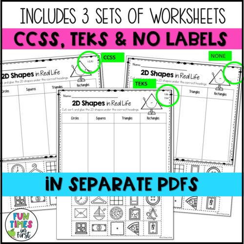 2D and 3D Shape NO PREP Printable Worksheets - Shapes and Attributes ...