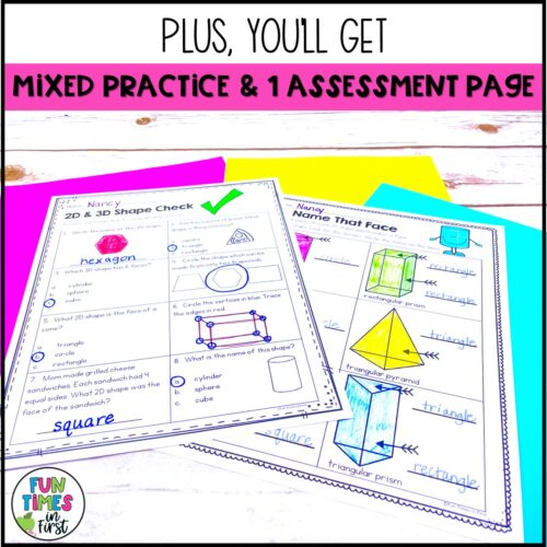 2D and 3D Shape NO PREP Printable Worksheets - Shapes and Attributes ...