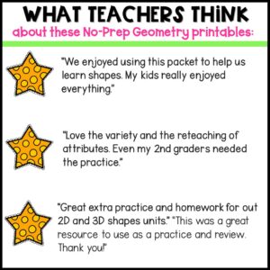 2D and 3D Shape NO PREP Printable Worksheets - Shapes and Attributes ...