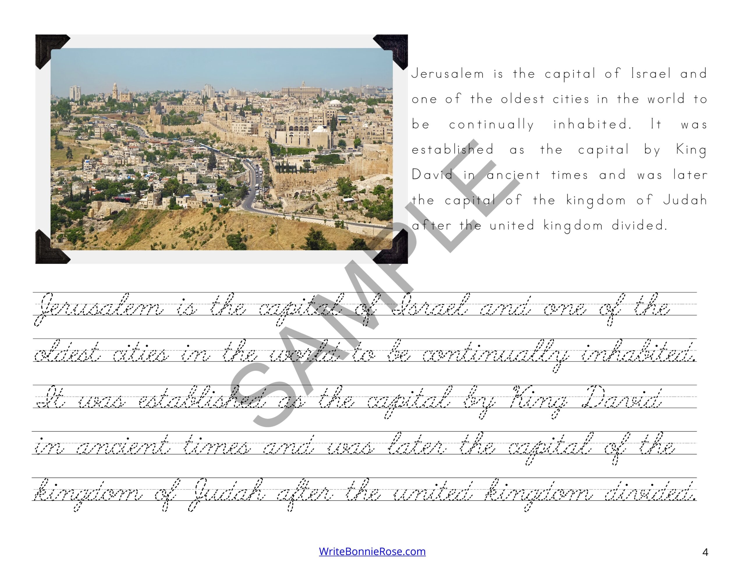 My Book About Israel with Cursive Copywork | Made By Teachers