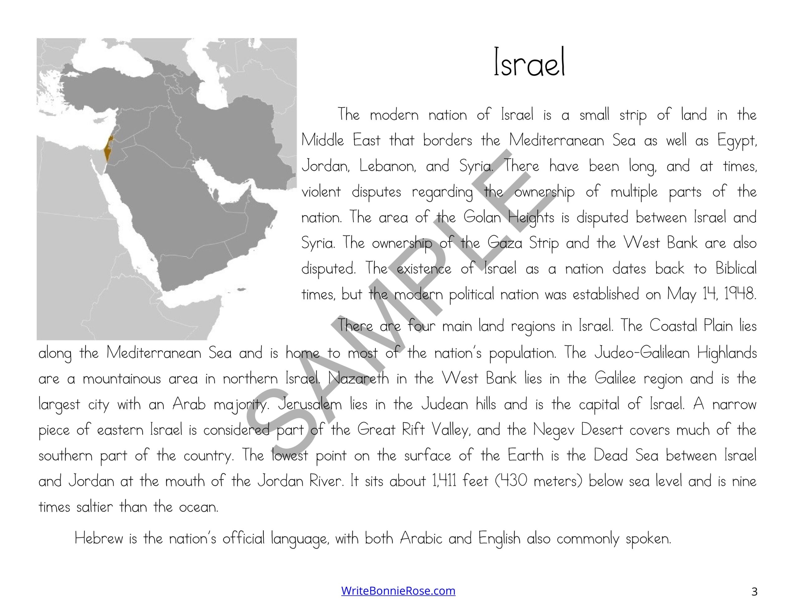 My Book About Israel with Print Copywork | Made By Teachers