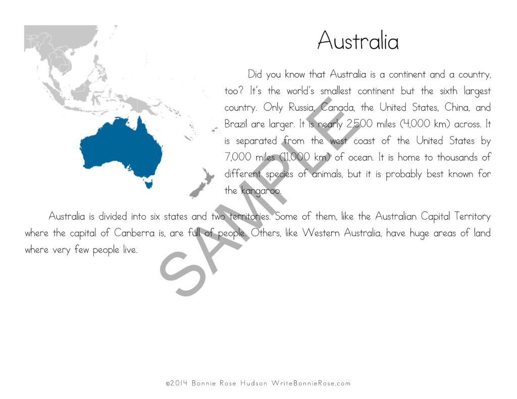 My Book About Australia with Print Copywork | Made By Teachers