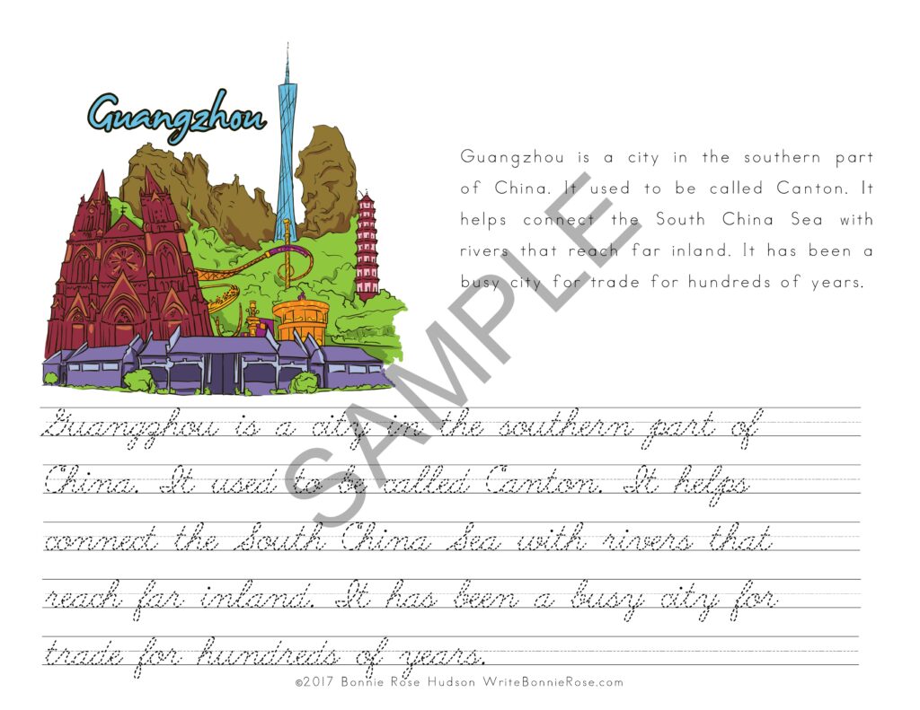 My Book About China with Cursive Copywork | Made By Teachers