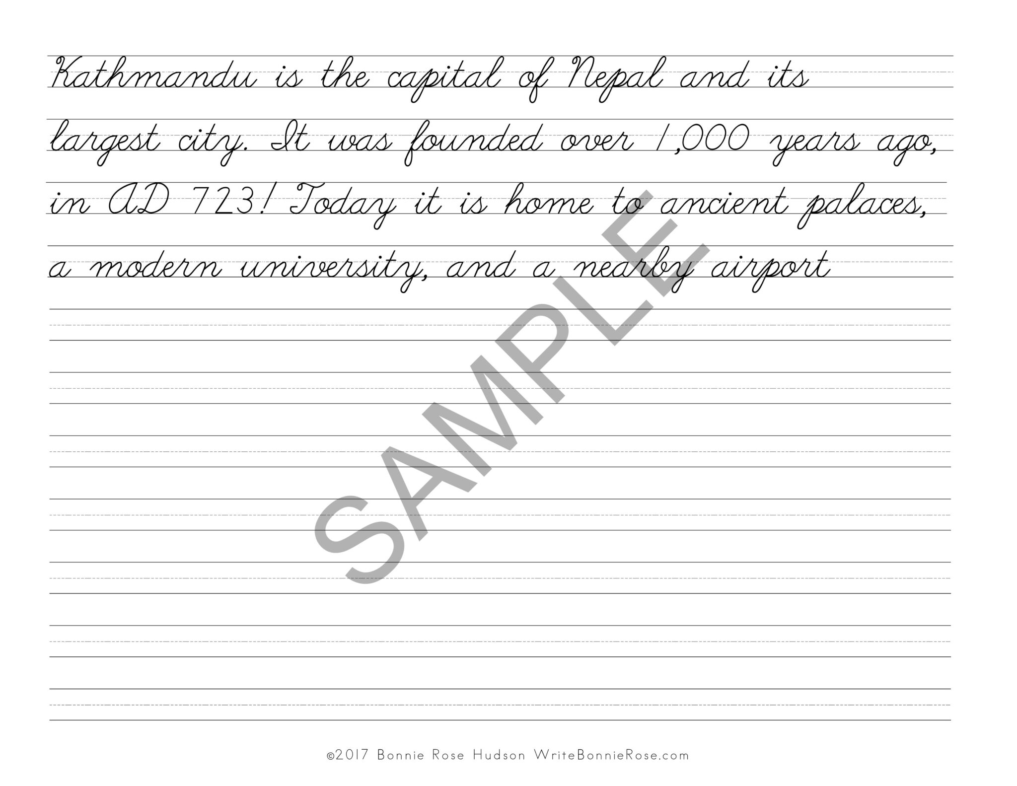 My Book About Nepal with Cursive Copywork | Made By Teachers
