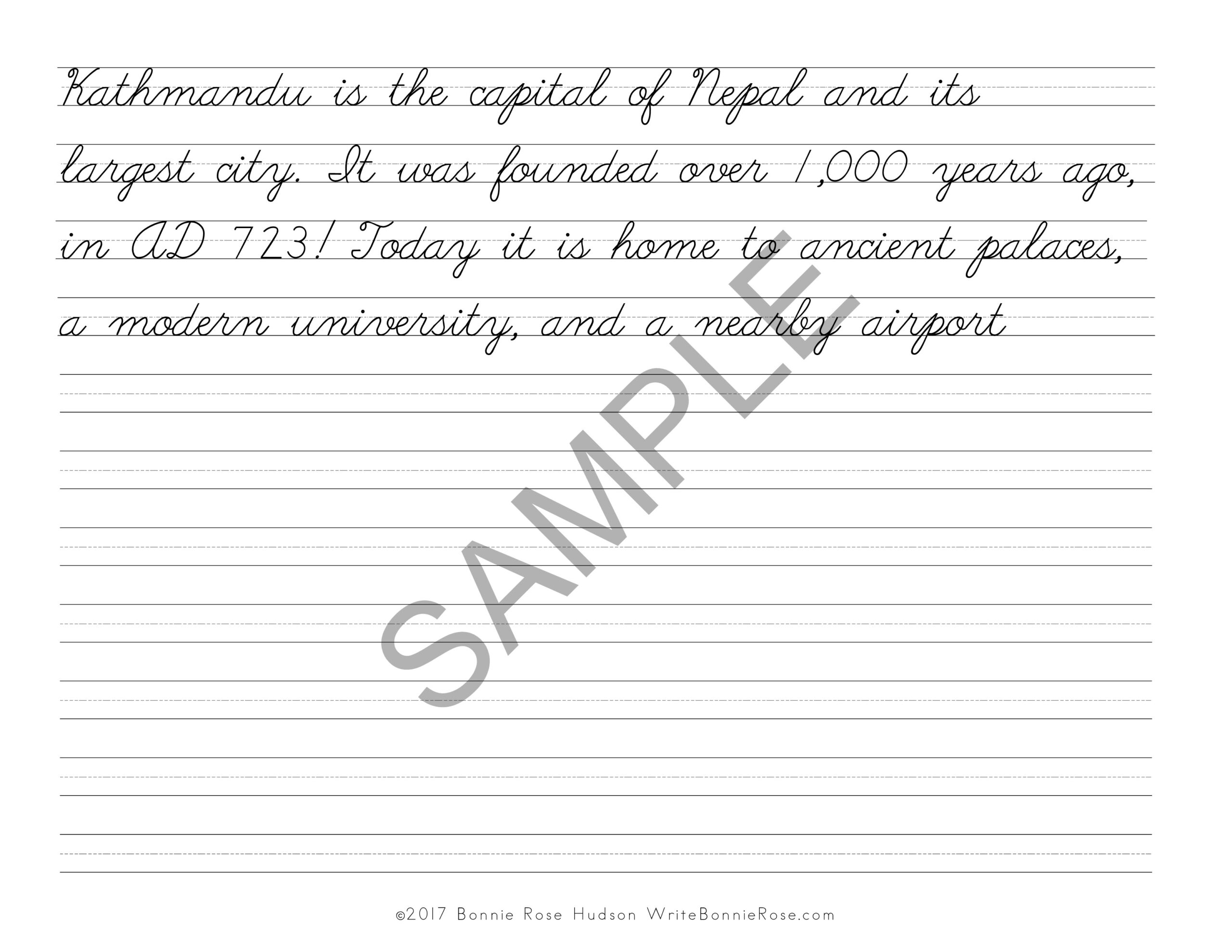 My Book About Nepal with Cursive Copywork | Made By Teachers