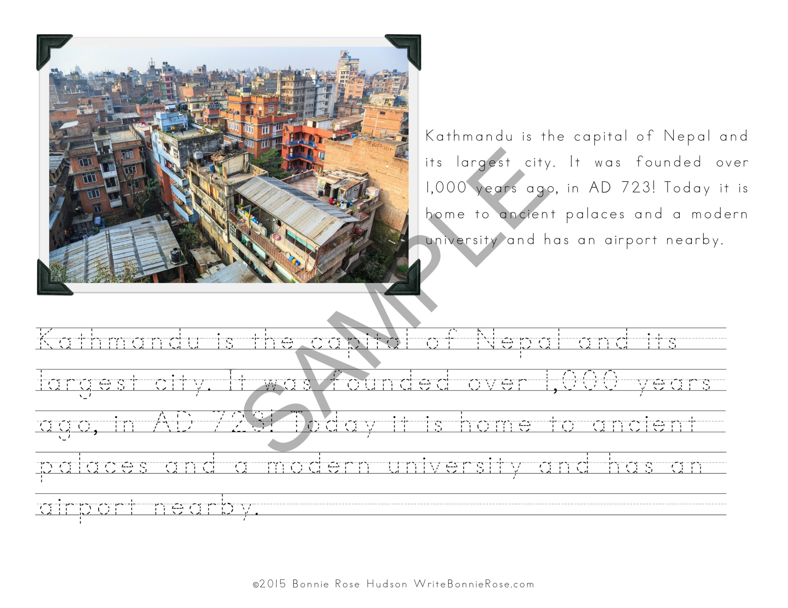 My Book About Nepal with Print Copywork | Made By Teachers