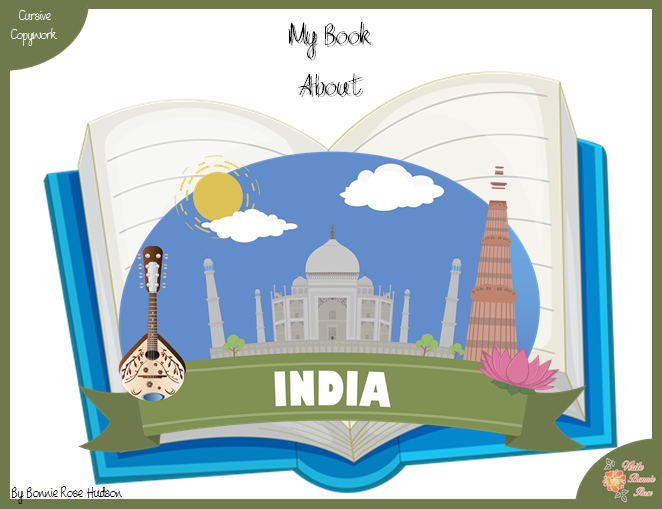 My Book About India with Cursive Copywork | Made By Teachers