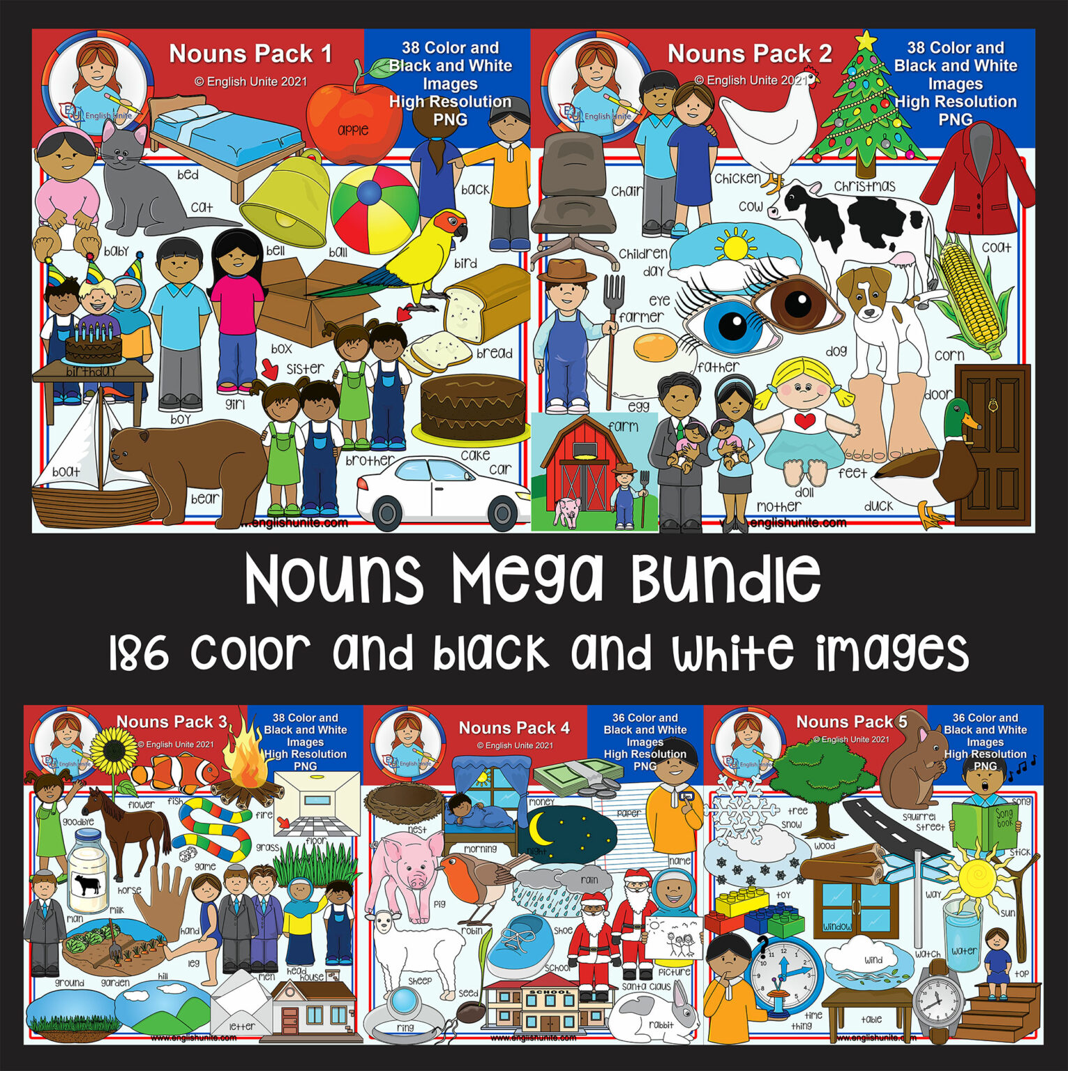 Clip Art - Collective Nouns - Animals | Made By Teachers