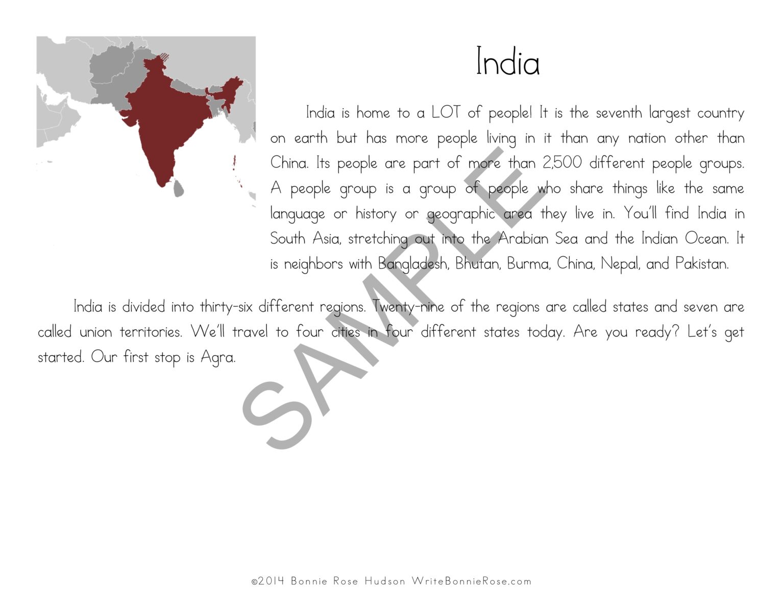 My Book About India with Print Copywork | Made By Teachers
