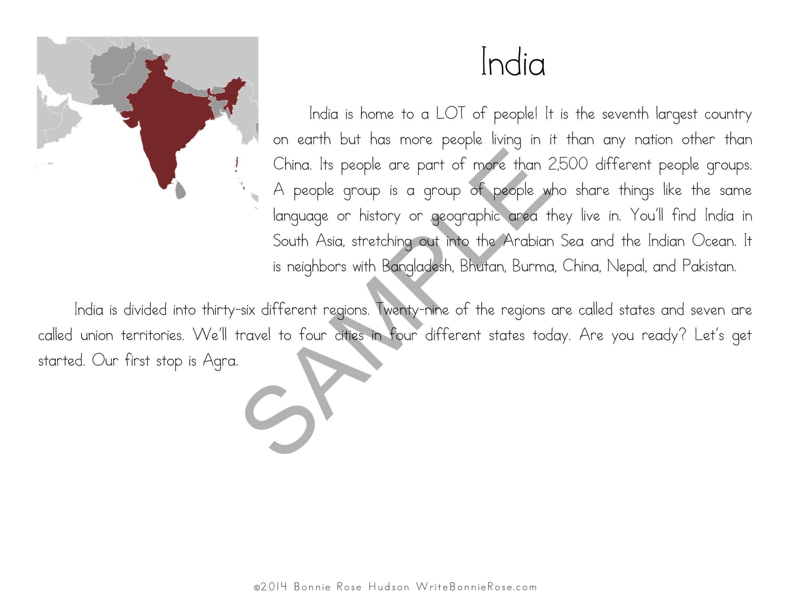 My Book About India with Print Copywork | Made By Teachers