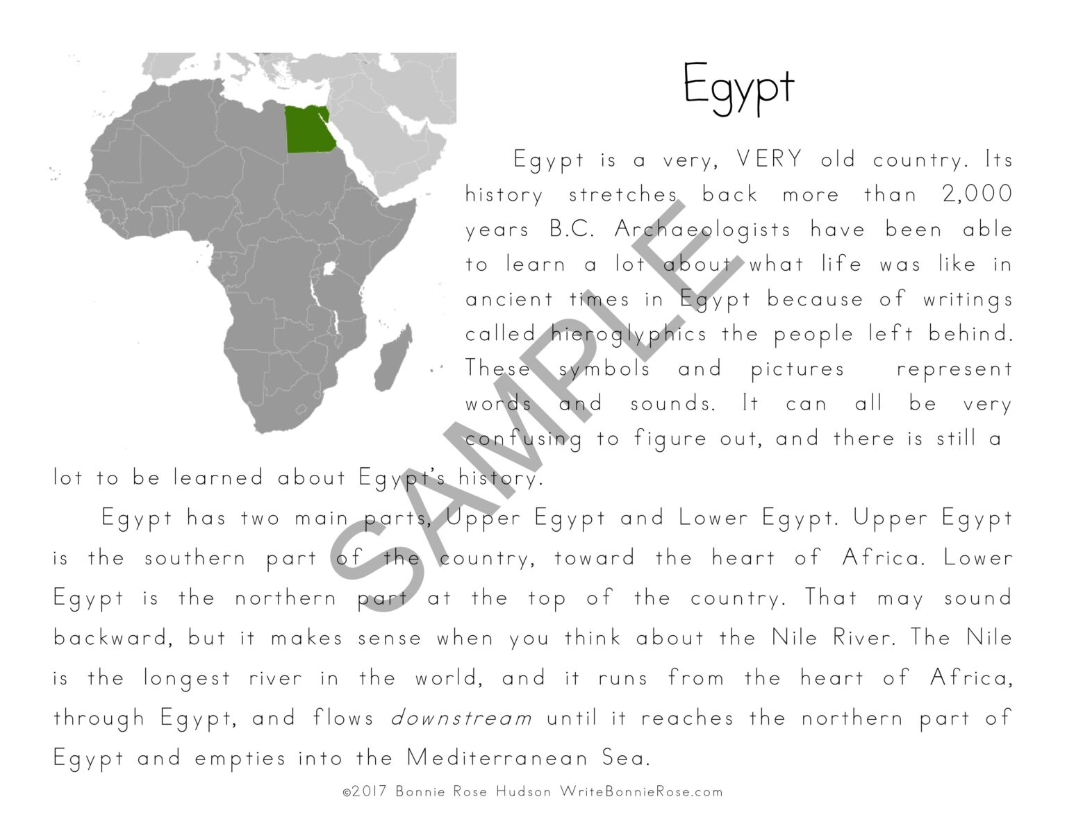 My Book About Egypt with Cursive Copywork | Made By Teachers