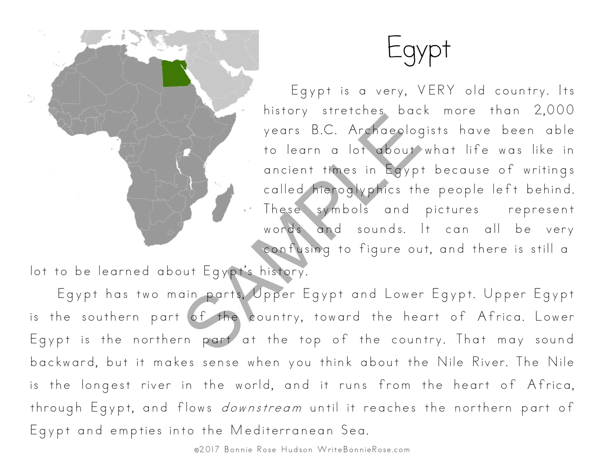 My Book About Egypt with Cursive Copywork | Made By Teachers