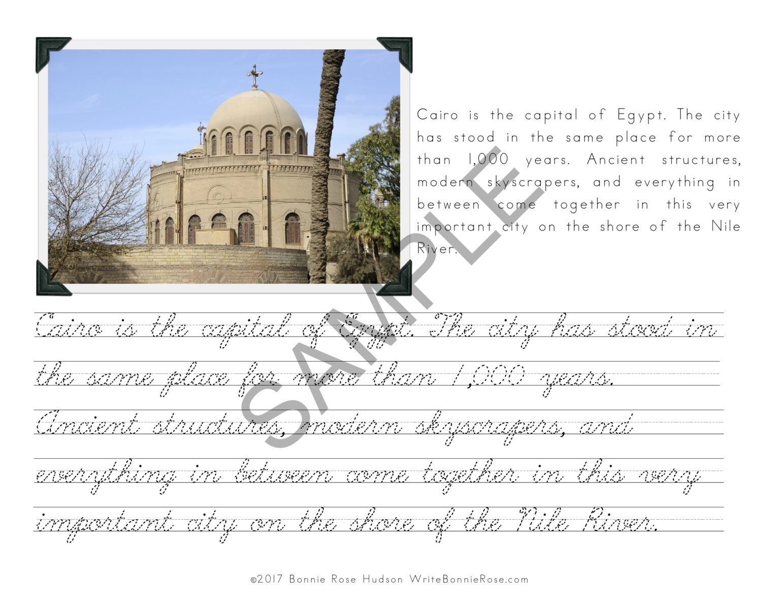 My Book About Egypt with Cursive Copywork | Made By Teachers