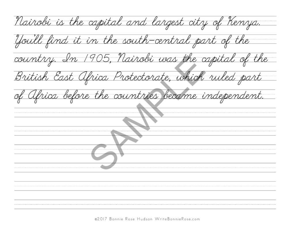 My Book About Kenya with Cursive Copywork | Made By Teachers