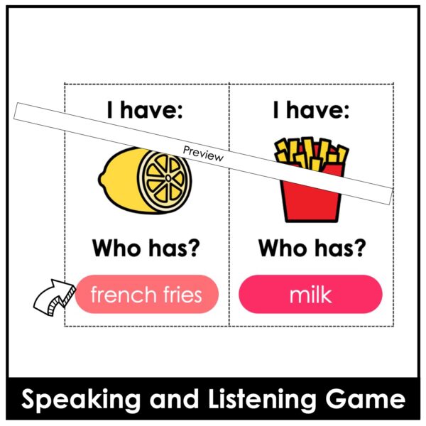 Food & Drink Vocabulary Card Game: I have-Who Has? | Made By Teachers