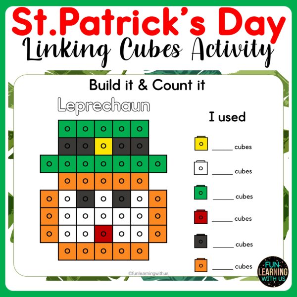 St. Patricks Day Linking Cubes Mats | Fine motor Skill or STEM Center ...