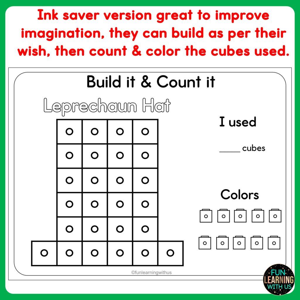 St. Patricks Day Linking Cubes Mats | Fine motor Skill or STEM Center ...