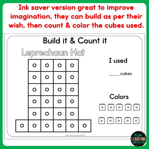 St. Patricks Day Linking Cubes Mats | Fine motor Skill or STEM Center ...