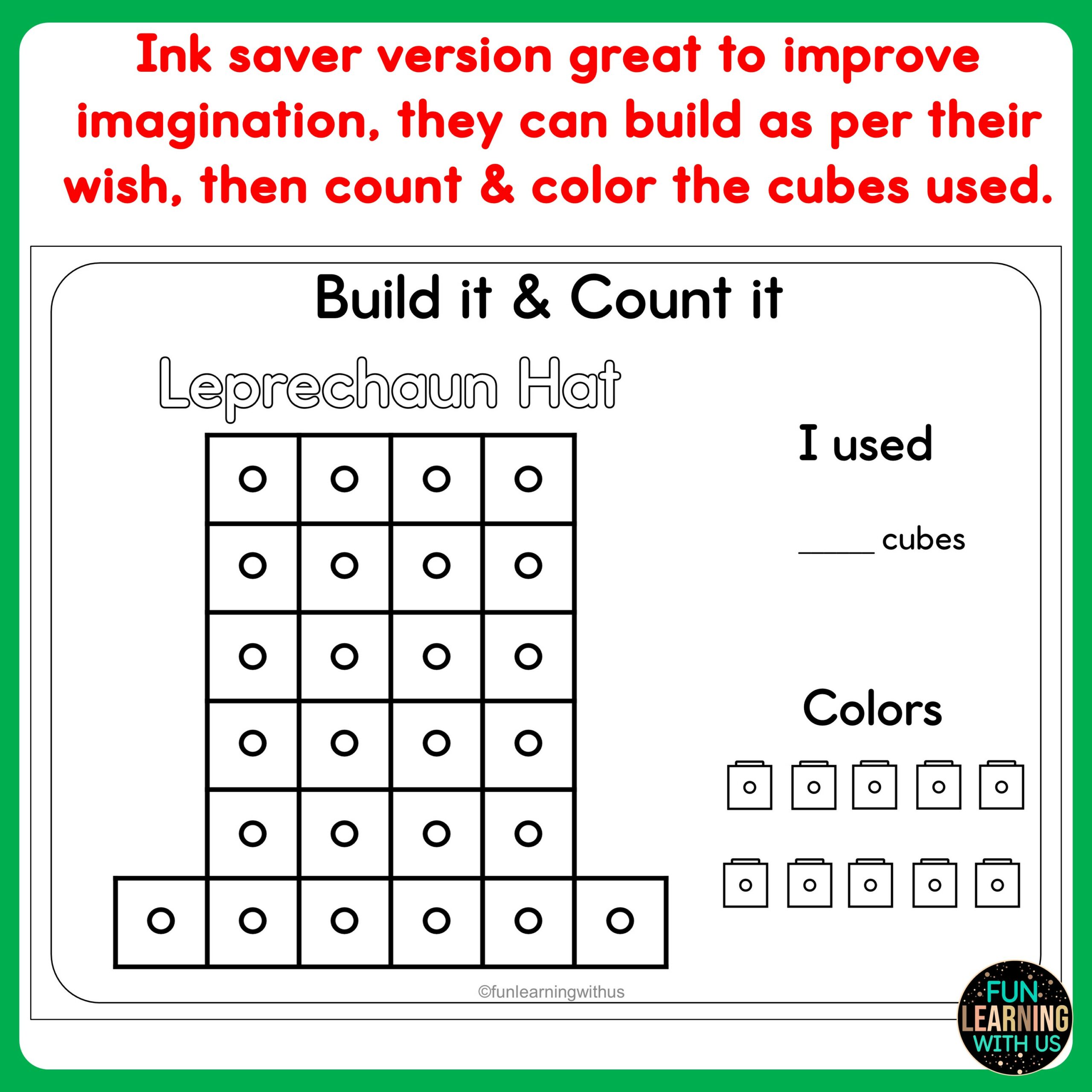 St. Patricks Day Linking Cubes Mats | Fine motor Skill or STEM Center ...