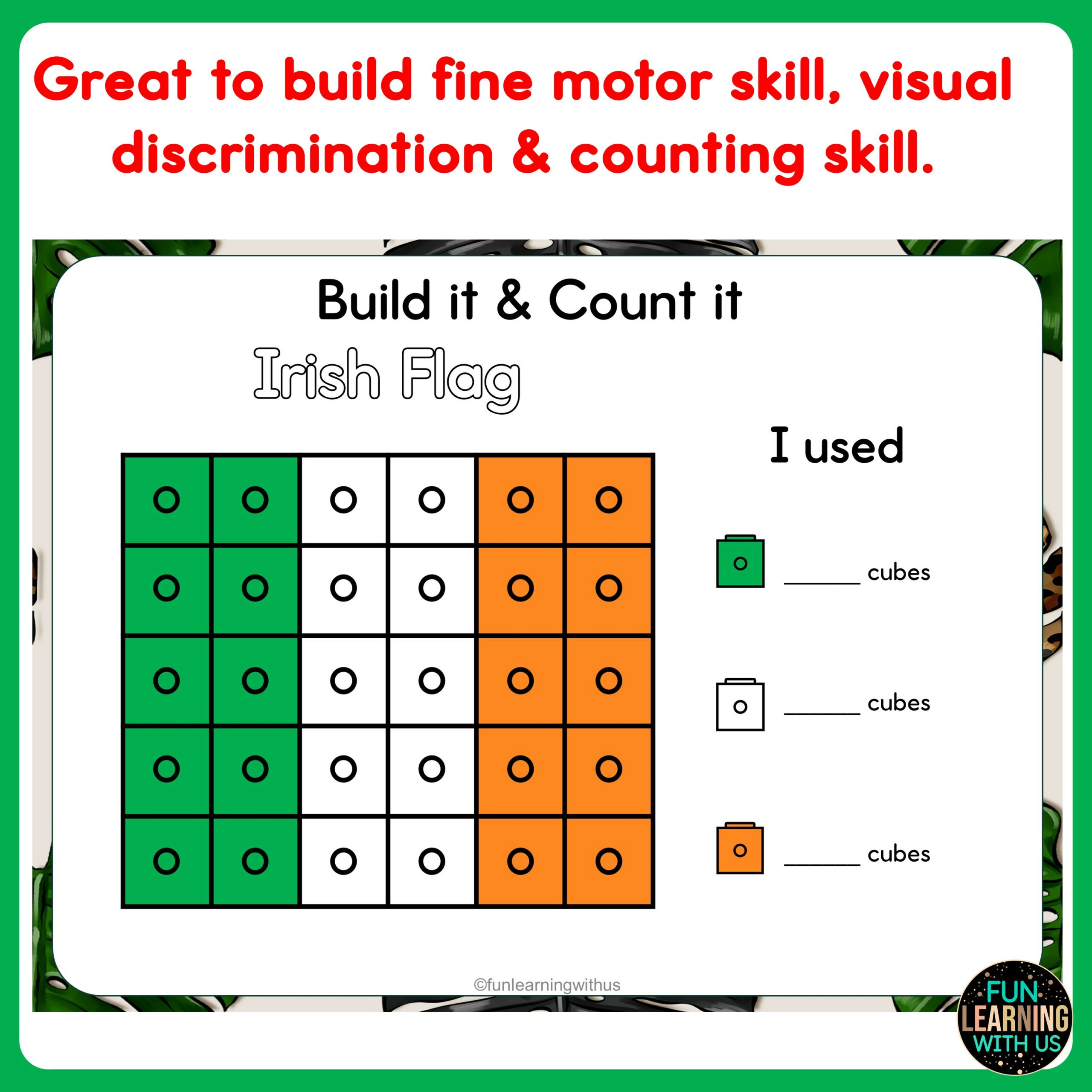 St. Patricks Day Linking Cubes Mats | Fine motor Skill or STEM Center ...