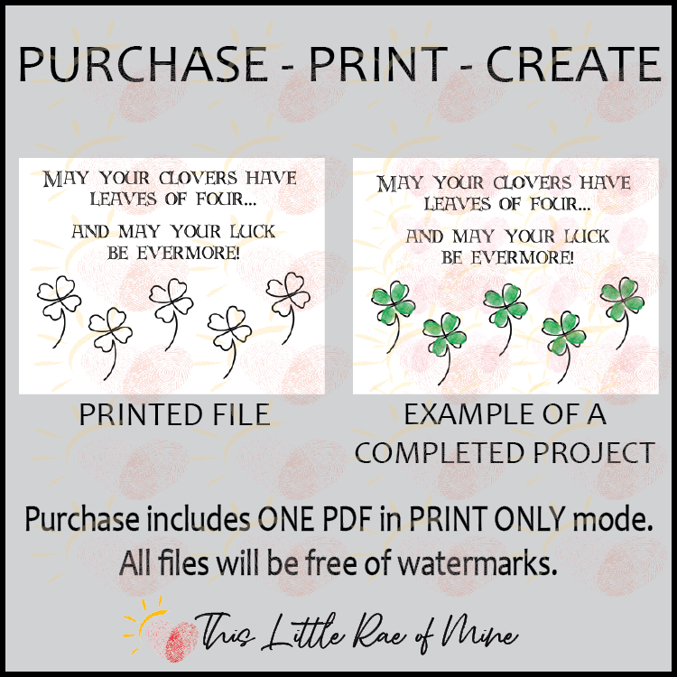 Four Leaf Clover - Luck - St Patrick's Day - handprint Art - Printable ...