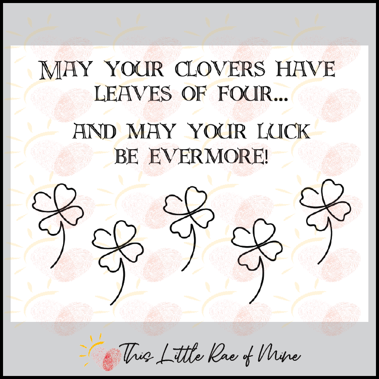 Four Leaf Clover - Luck - St Patrick's Day - handprint Art - Printable ...