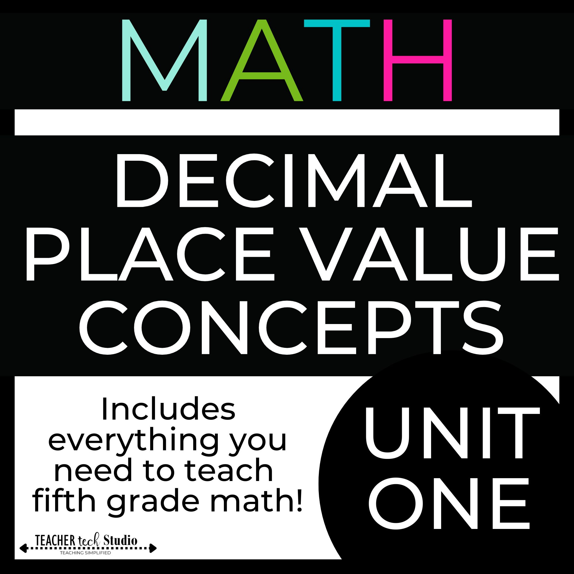 DECIMAL PLACE VALUE 5th Grade Math Unit 1 Bundle | Made By Teachers