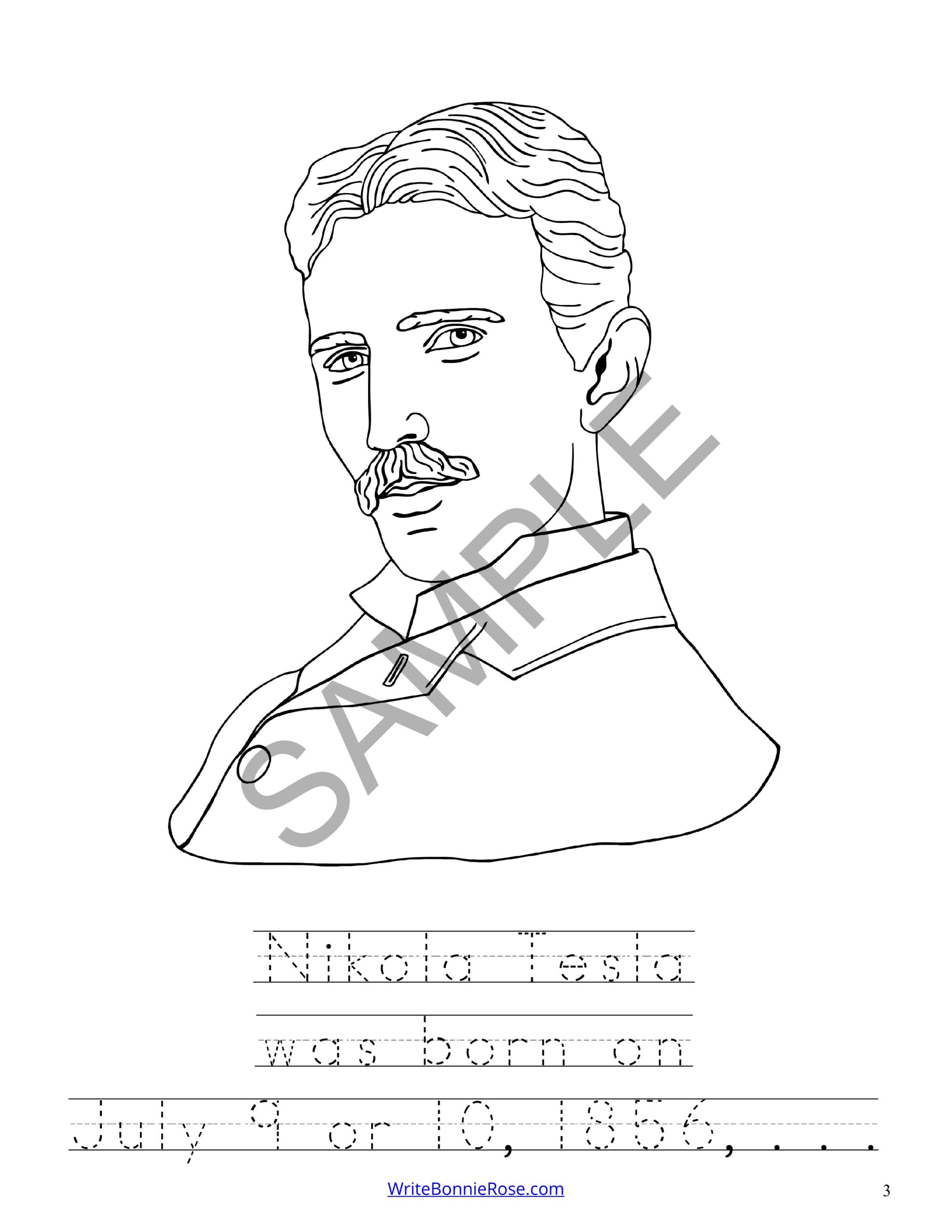 Nikola Tesla Coloring Book-Level B | Made By Teachers