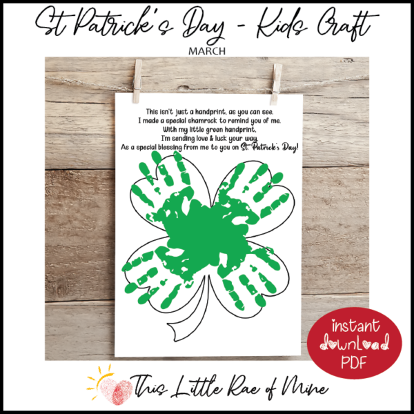 Special Shamrock - luck - St Patrick's Day - handprint Art - Printable ...