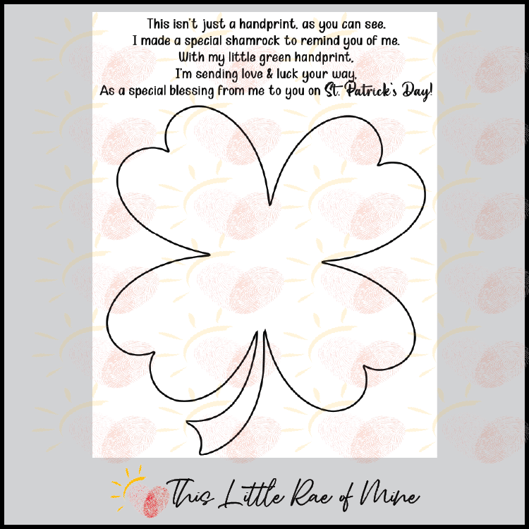 Special Shamrock - luck - St Patrick's Day - handprint Art - Printable ...