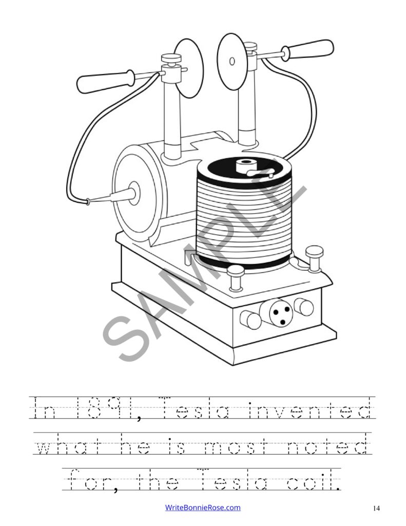 Nikola Tesla Coloring Book-Level B | Made By Teachers