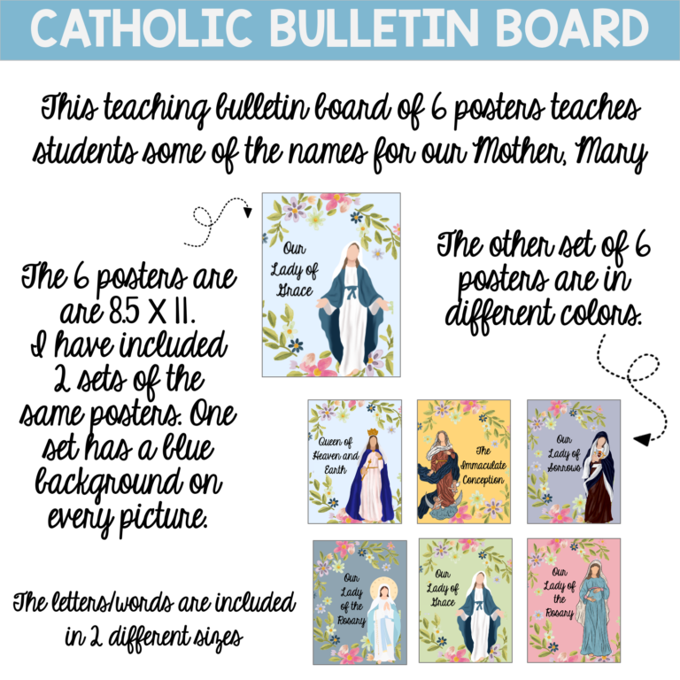 Catholic Bulletin Board: Names of Mary Posters | Made By Teachers