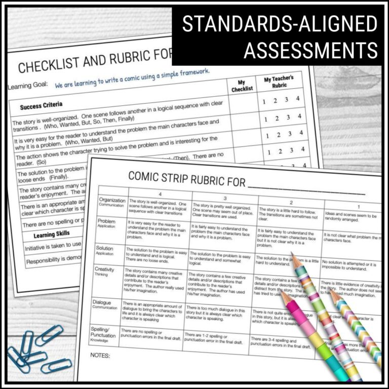 Comic Strip Templates, Activities & Assessment - Narrative Writing Unit ...