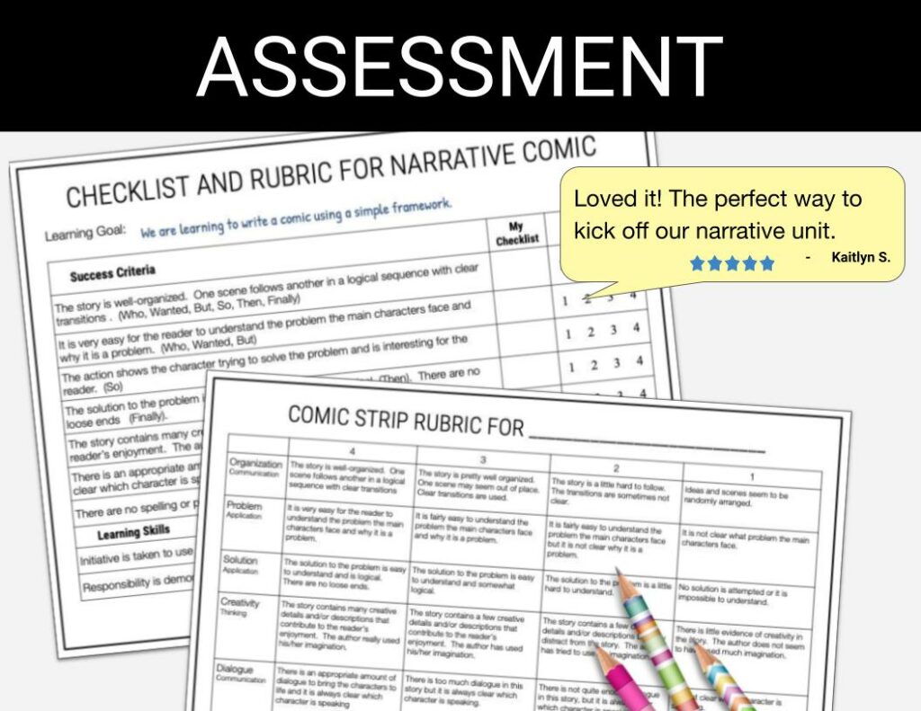 Comic Strip Templates, Activities & Assessment - Narrative Writing Unit ...