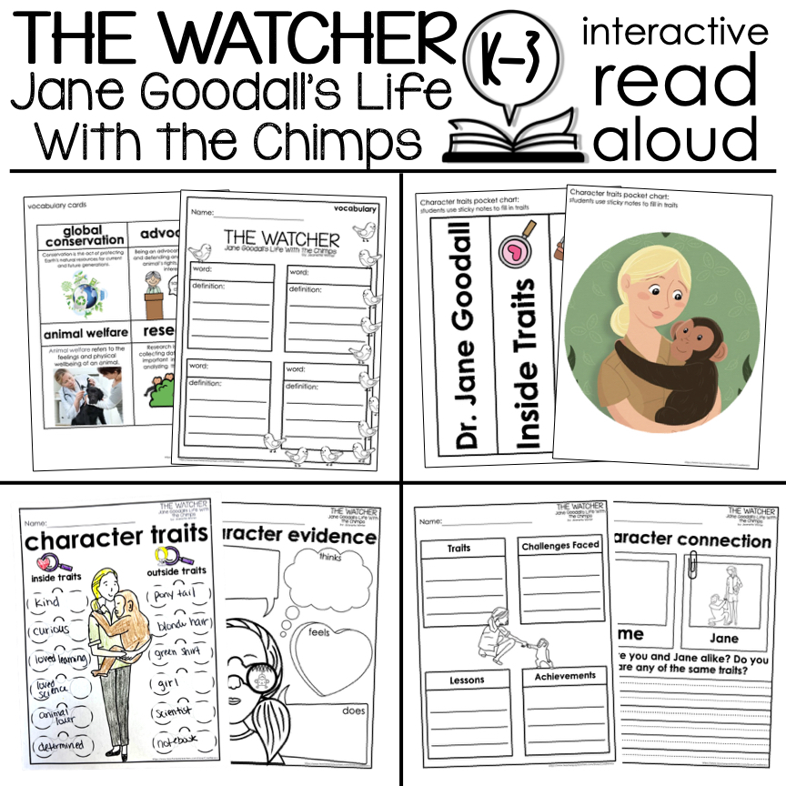 Jane Goodall The Watcher Interactive Read Aloud Activities | Women's ...