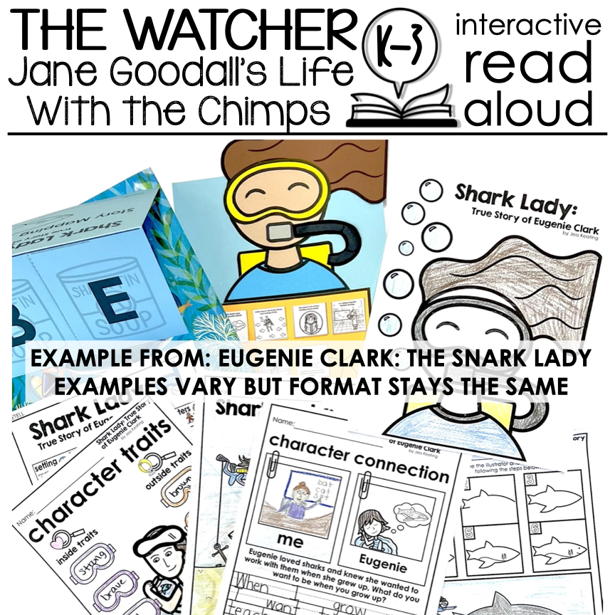 Jane Goodall The Watcher Interactive Read Aloud Activities | Women's ...